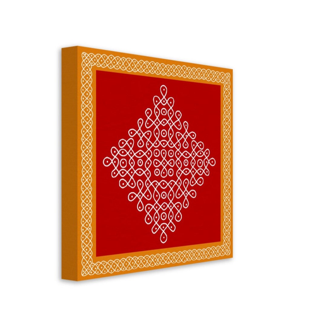 Kolam Canvas Print, Pooja Decor, Indian Pooja Room Decor - Etsy
