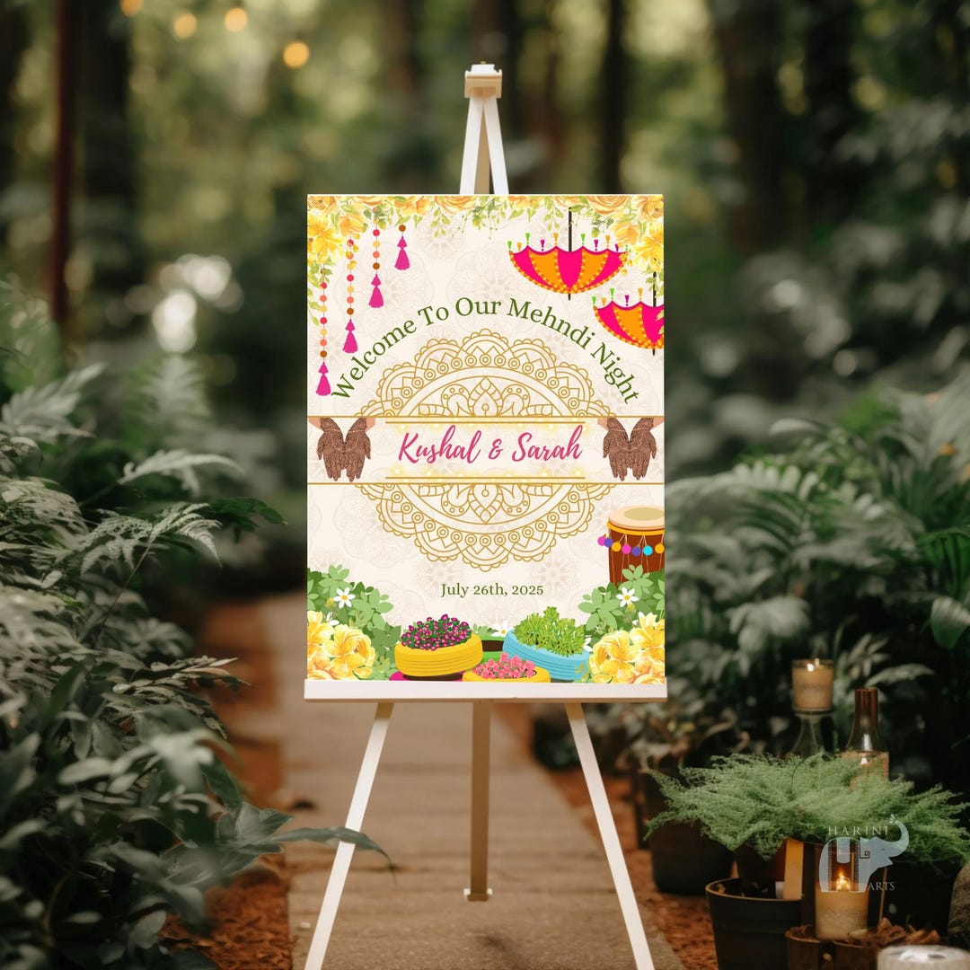 Mendhi Sign, Mehndi Welcome Sign, Mehndi Sign, Mendhi Welcome Sign ...