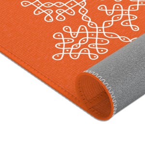 Pooja Decoration, Rangoli Mat Orange Area Rug, Mandir Mat, Pooja ...