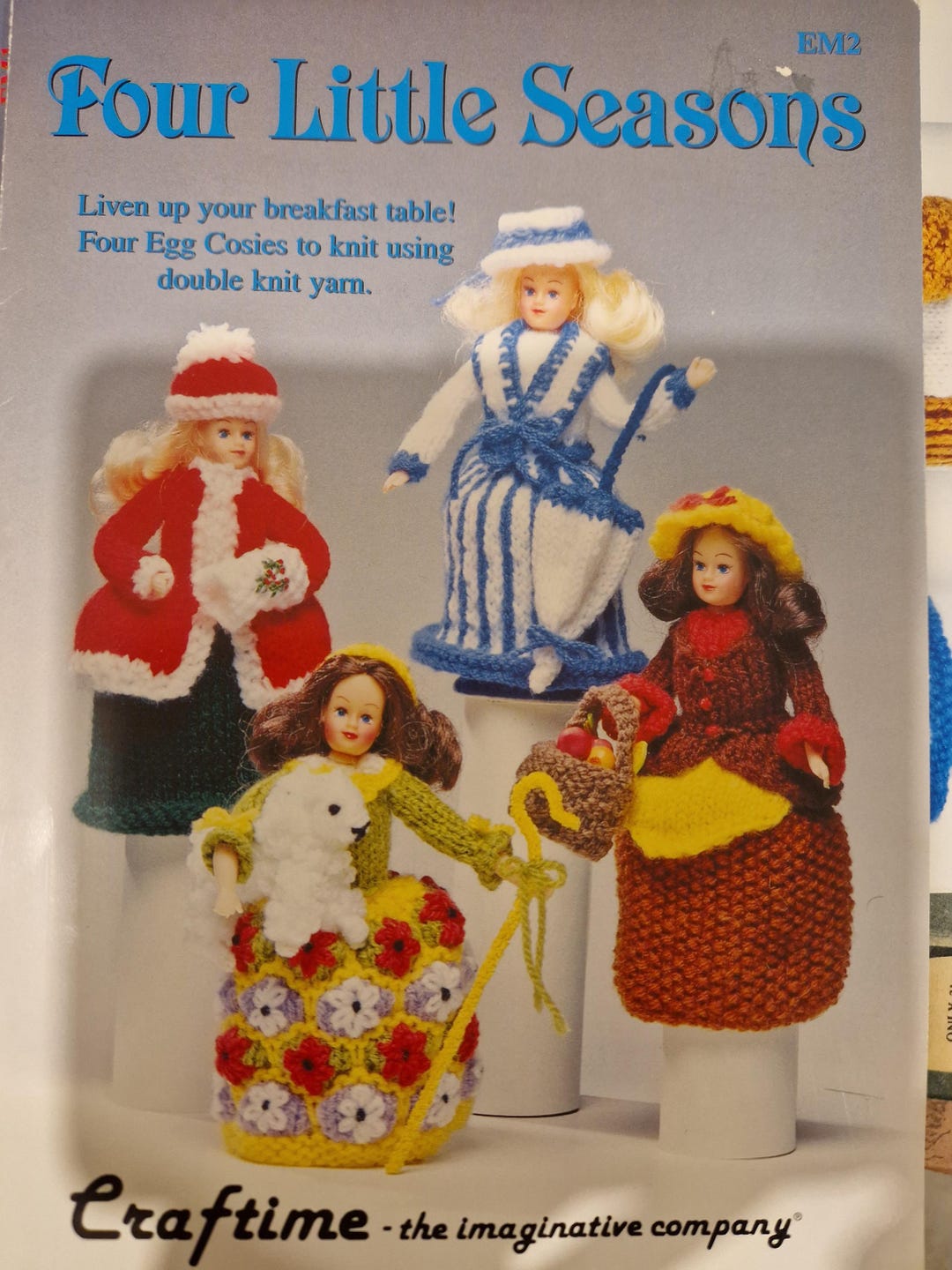 PDF Craftime EM2 Knitting Pattern, Four Little Seasons Egg Cosies Dolls ...
