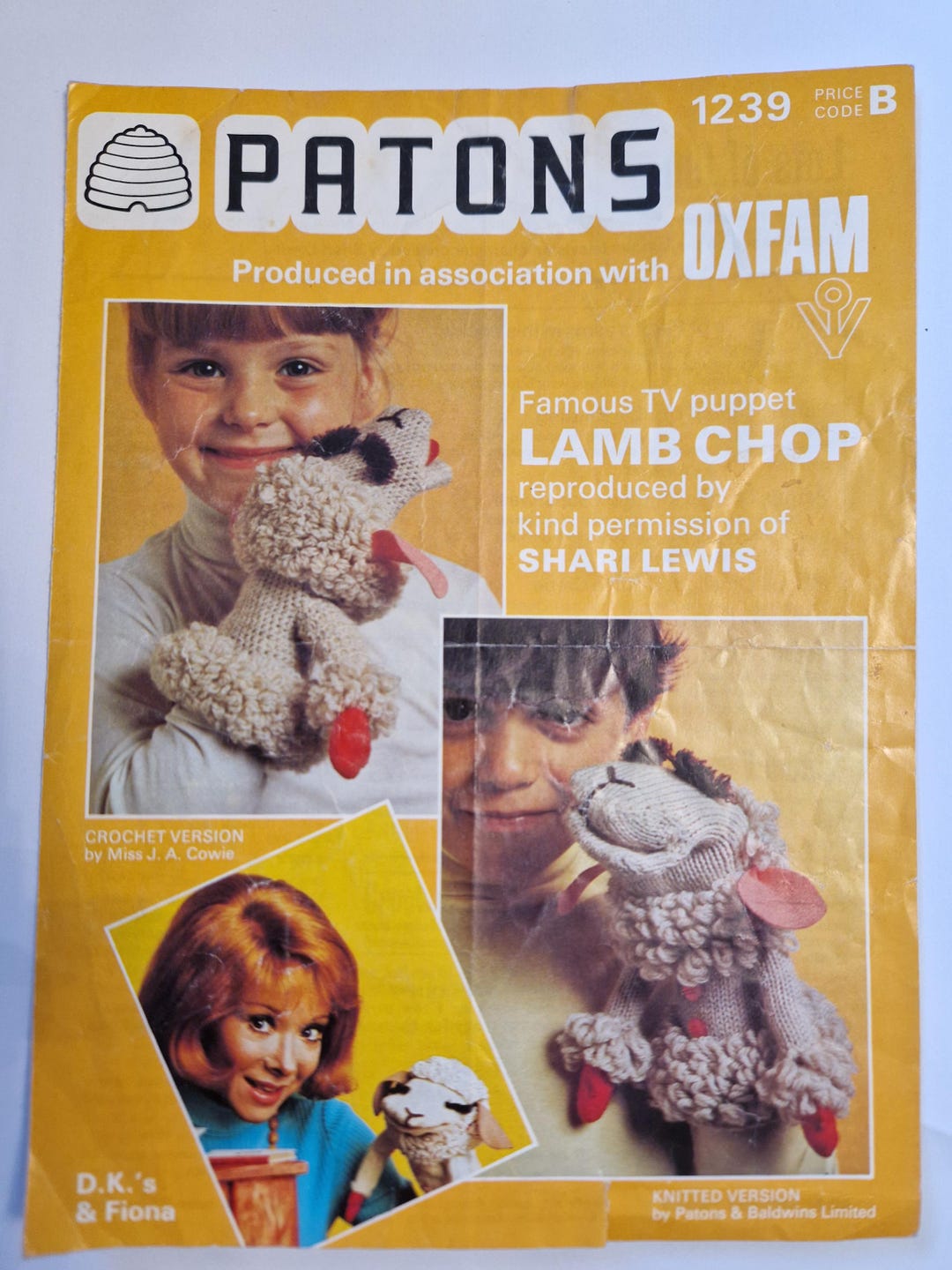PDF Vintage Patons 1239 Knitting Pattern for Hand Puppet Lamb Chop Tv ...