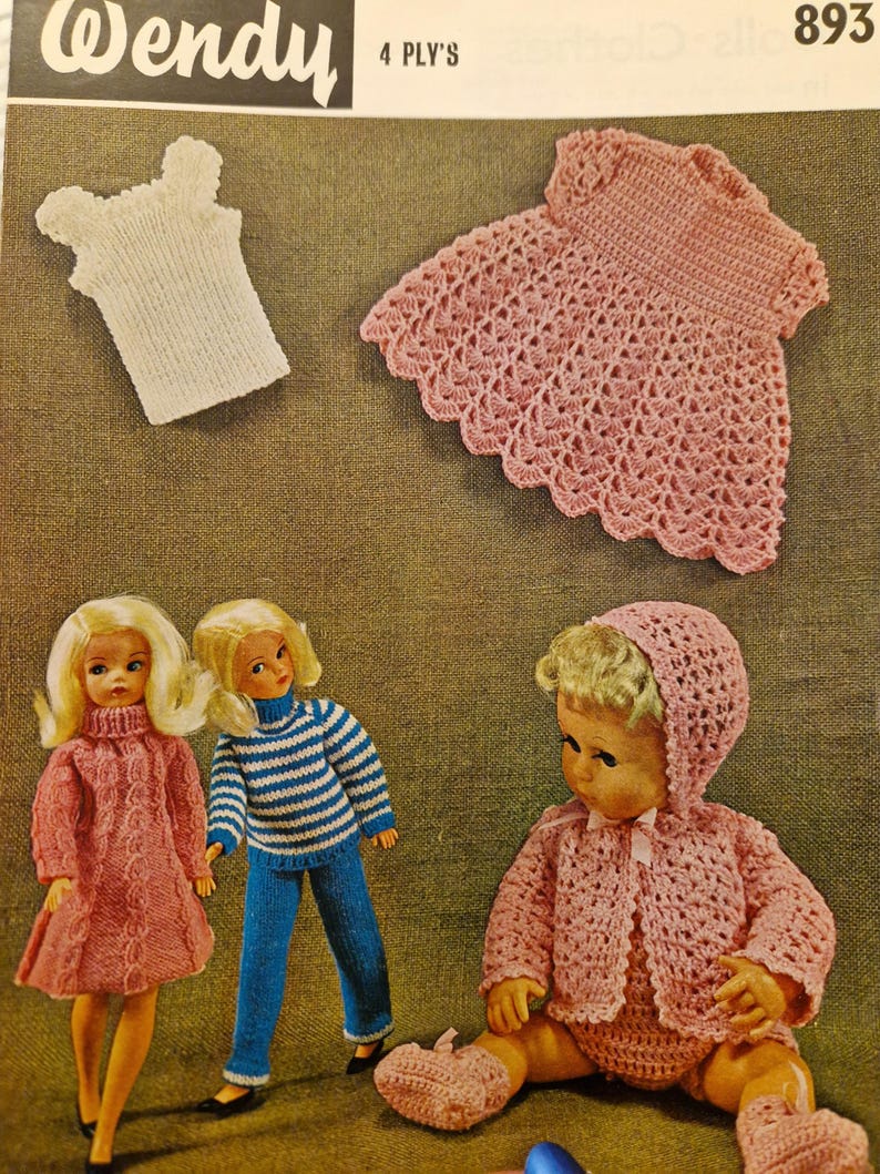 PDF Vintage Wendy 893 Crochet Pattern 14" Doll and Barbie Clothes and Accessories - Etsy