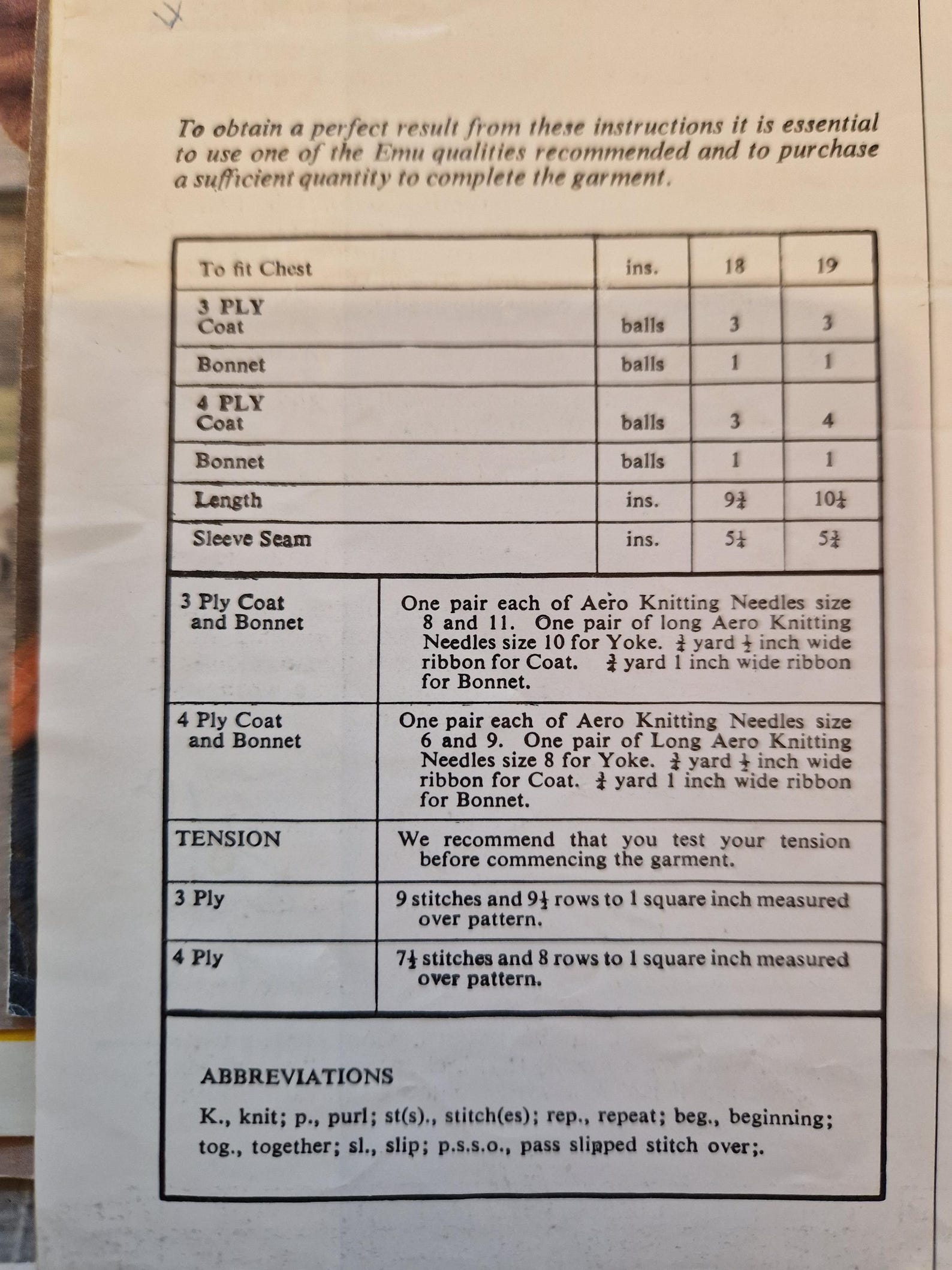 Instant Download PDF Vintage Emu 8258 Baby Knitting Pattern Cardigan 18 ...