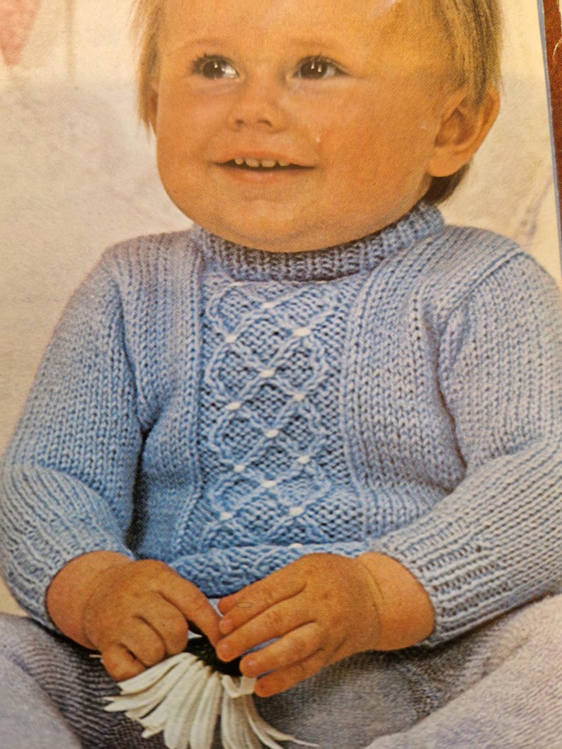 Instant Download PDF Vintage Patons 7280 Baby Knitting Pattern Jumper ...