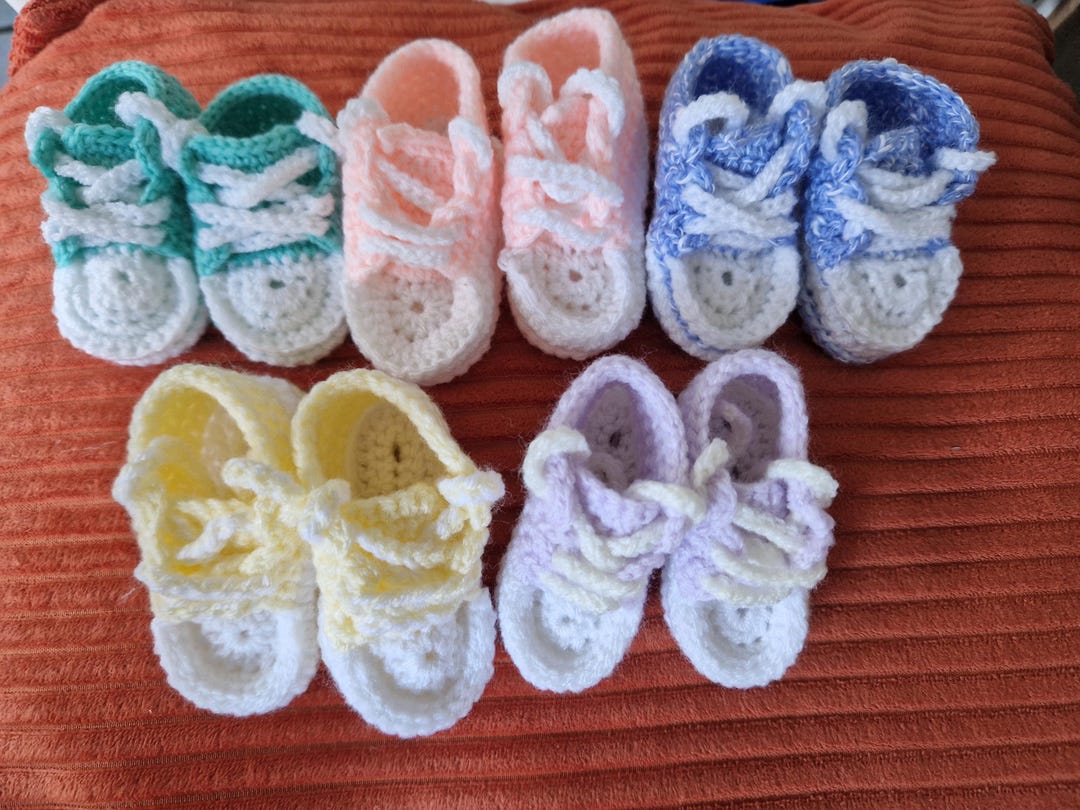 Cute Newborn Baby Booties Converse Trainers. Can Be Made in Any Colour ...