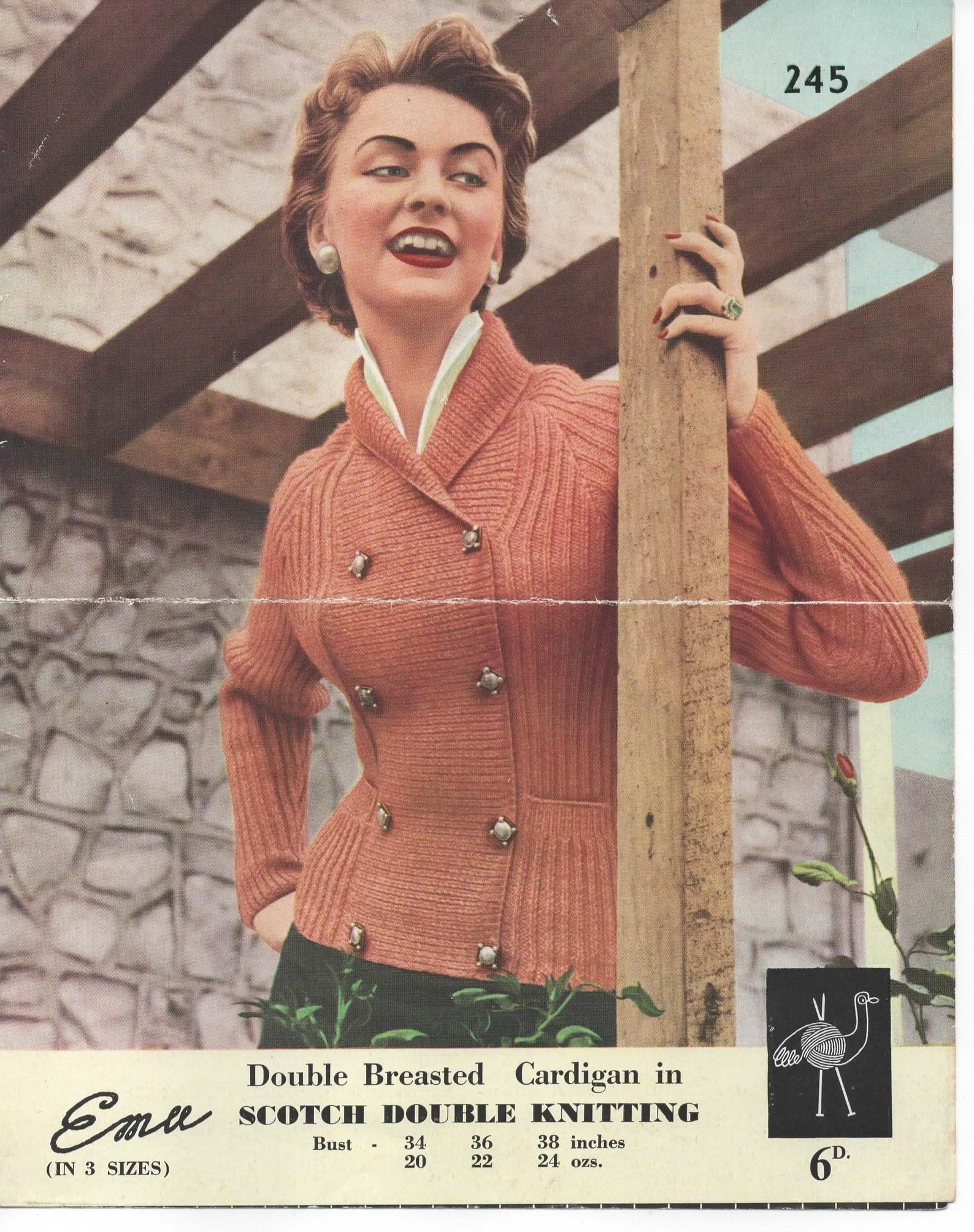 Vintage Emu Knitting Pattern: Double Breasted Cardigan (PDF Pattern) - Etsy
