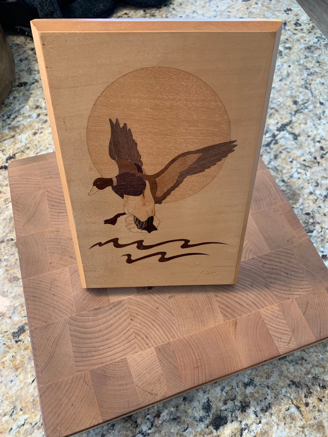 Vintage Hudson River Wood Inlay Mallard Duck Signed Jeff Nelson - Etsy