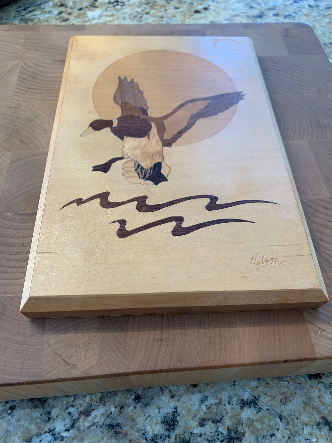 Vintage Hudson River Wood Inlay Mallard Duck Signed Jeff Nelson - Etsy