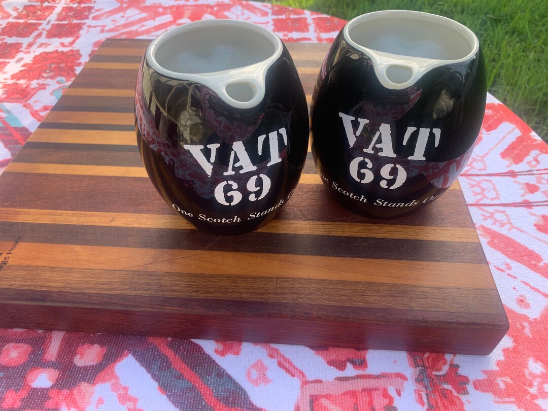 Pair of Vintage Vat 69 Scotch Whisky Bar Ware Pitcher Mugs - Etsy