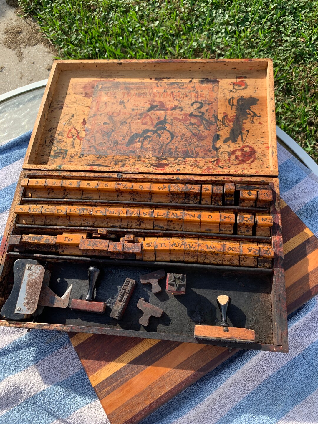 Vintage Wooden Printer Stamp Set - Etsy