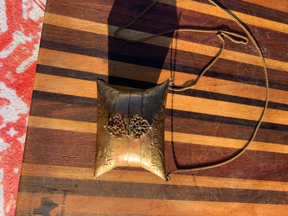 Vintage Metal Indian Middle Eastern Style Long Chain … - Gem