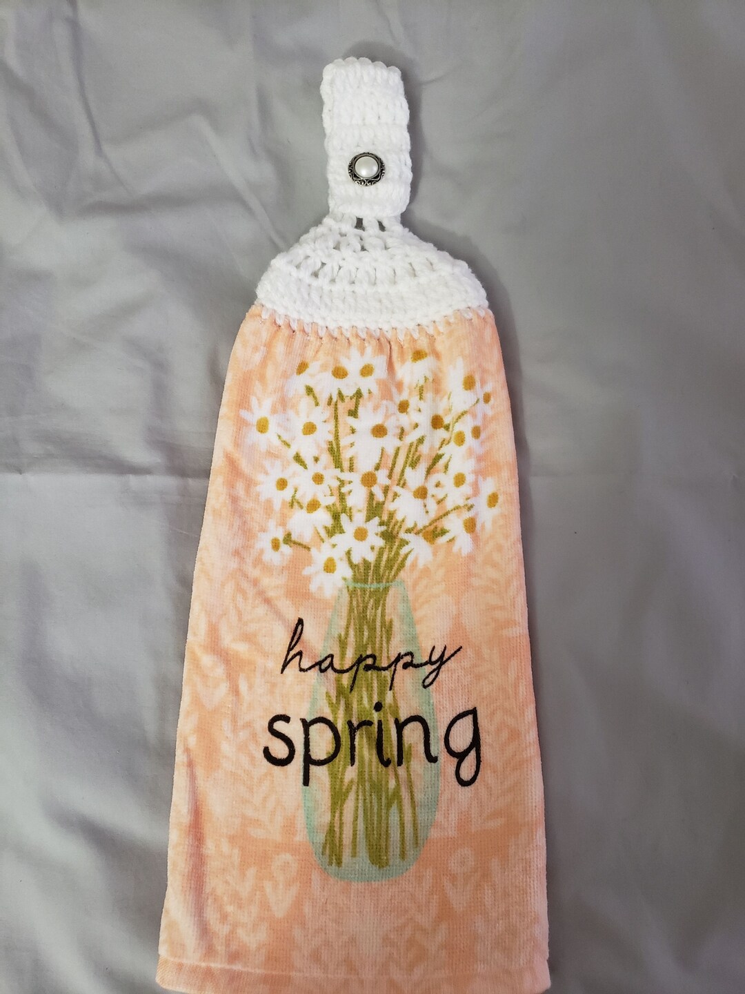 Crocheted Happy Spring Hand Towel - Etsy