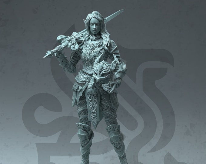 Dnd Miniature Fey Elf Paladin Miniature for Dungeons and Dragons ...
