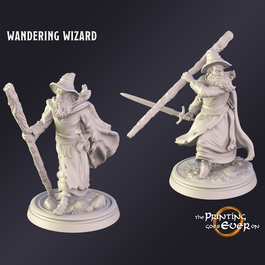 Wandering Wizard Premium Tabletop Game miniature from The Printing Goes ...