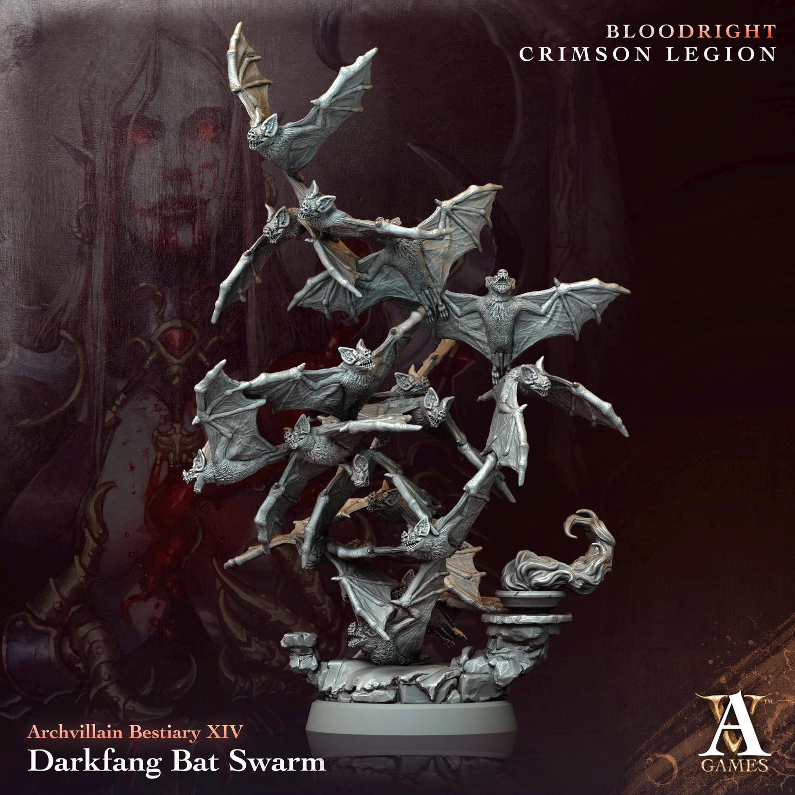 Dnd Miniature Vampiric Bat Swarm Miniature for Dungeons and Dragons ...