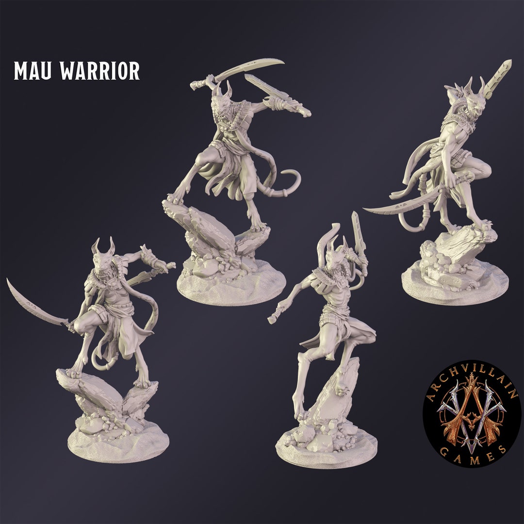 Dnd Miniature Mau Warrior Miniature for Dungeons and Dragons Tabletop ...