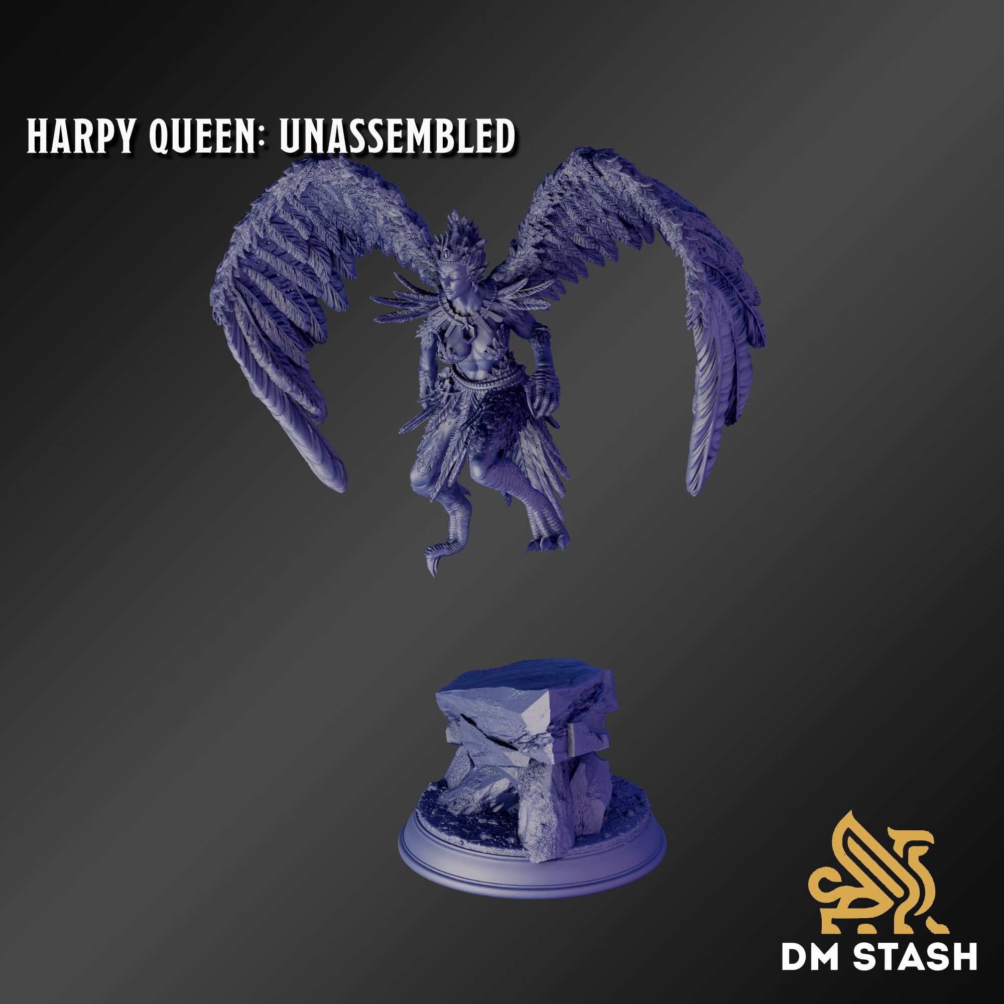 Harpy Queen Premium Tabletop Game Miniature From DM Stash - Etsy