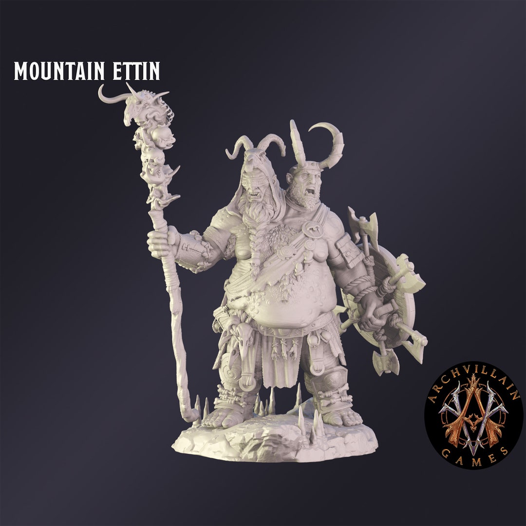 Dnd Miniature Mountain Ettin Miniature for Dungeons and Dragons ...