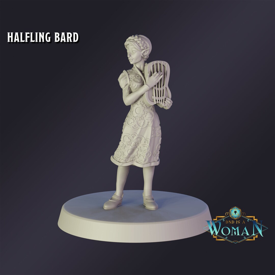 Halfling Bard Premium Tabletop Game Miniature From Dnd is a - Etsy