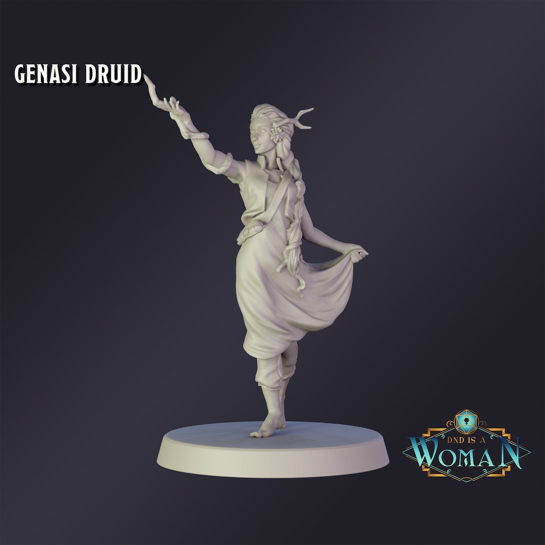 Dnd Miniature Genasi Druid Miniature for Dungeons and Dragons Tabletop ...