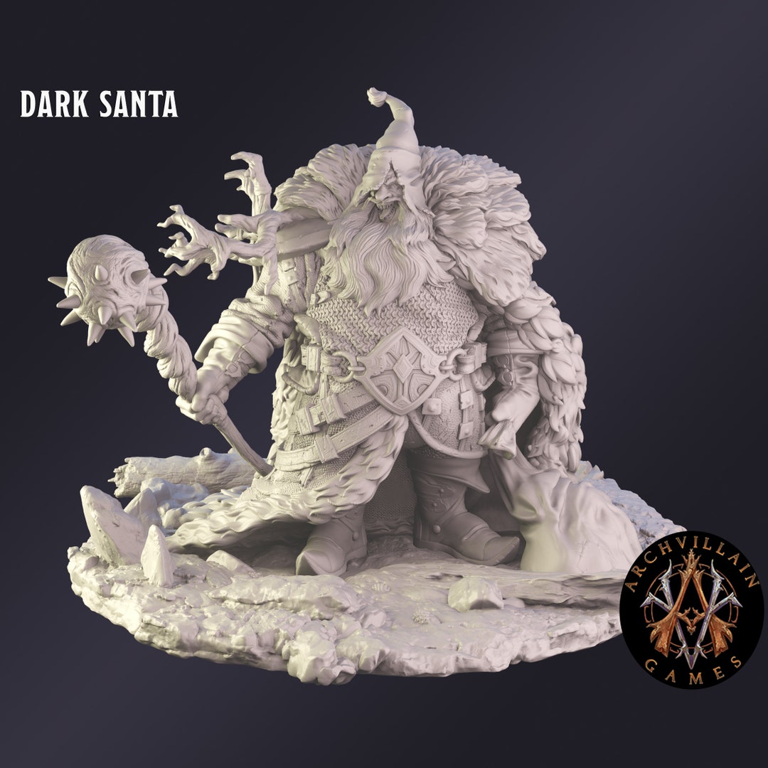 Dnd Miniature Dark Santa Miniature for Dungeons and Dragons Tabletop ...