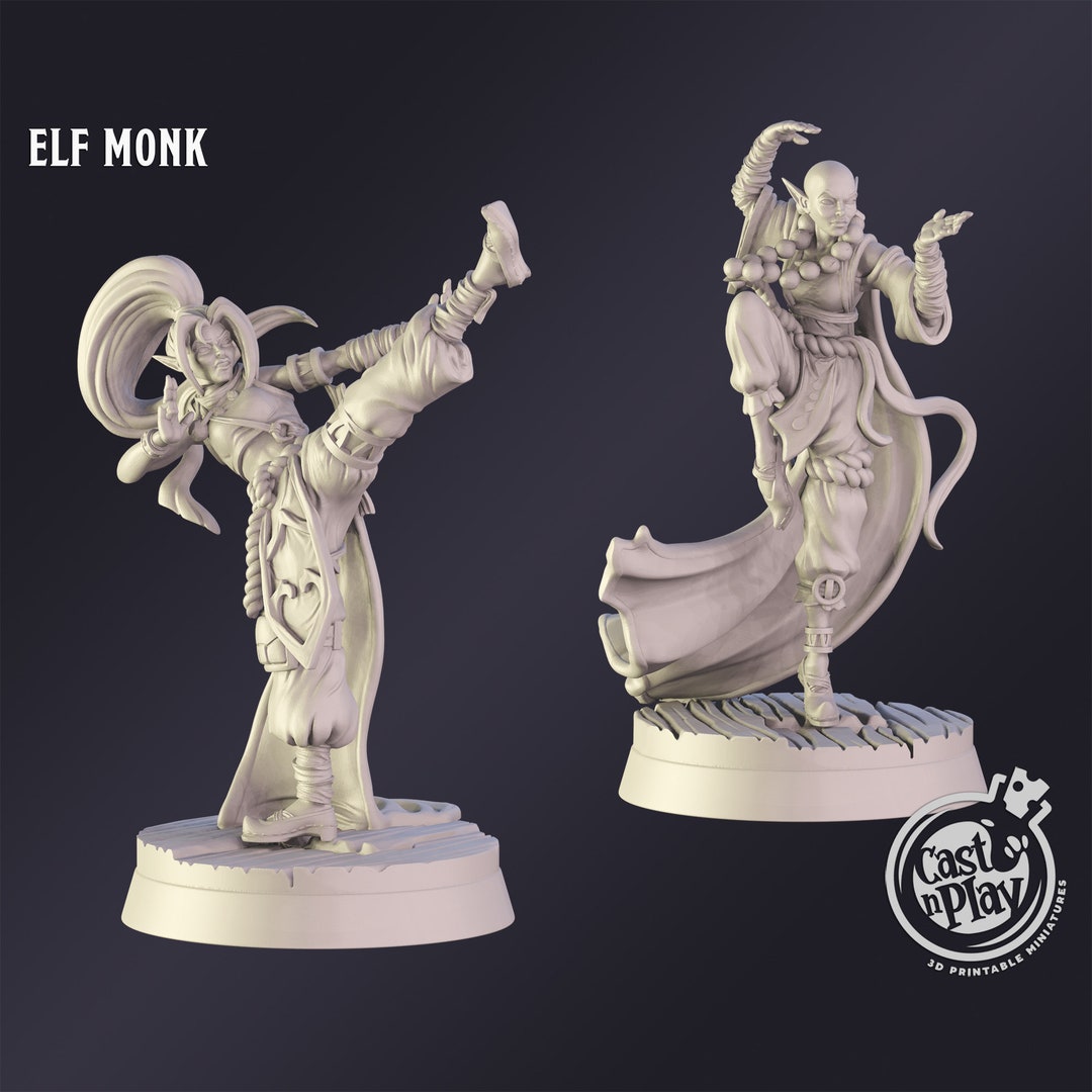 Dnd Miniature Elf Monk Miniature for Dungeons and Dragons Tabletop RPG ...