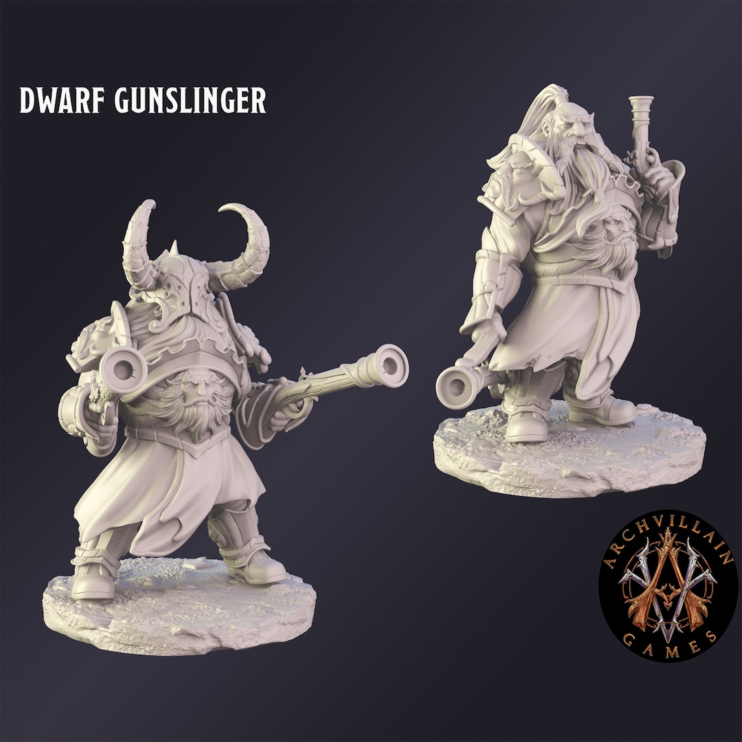 Dnd Miniature Dwarf Gunslinger Miniature for Dungeons and Dragons ...