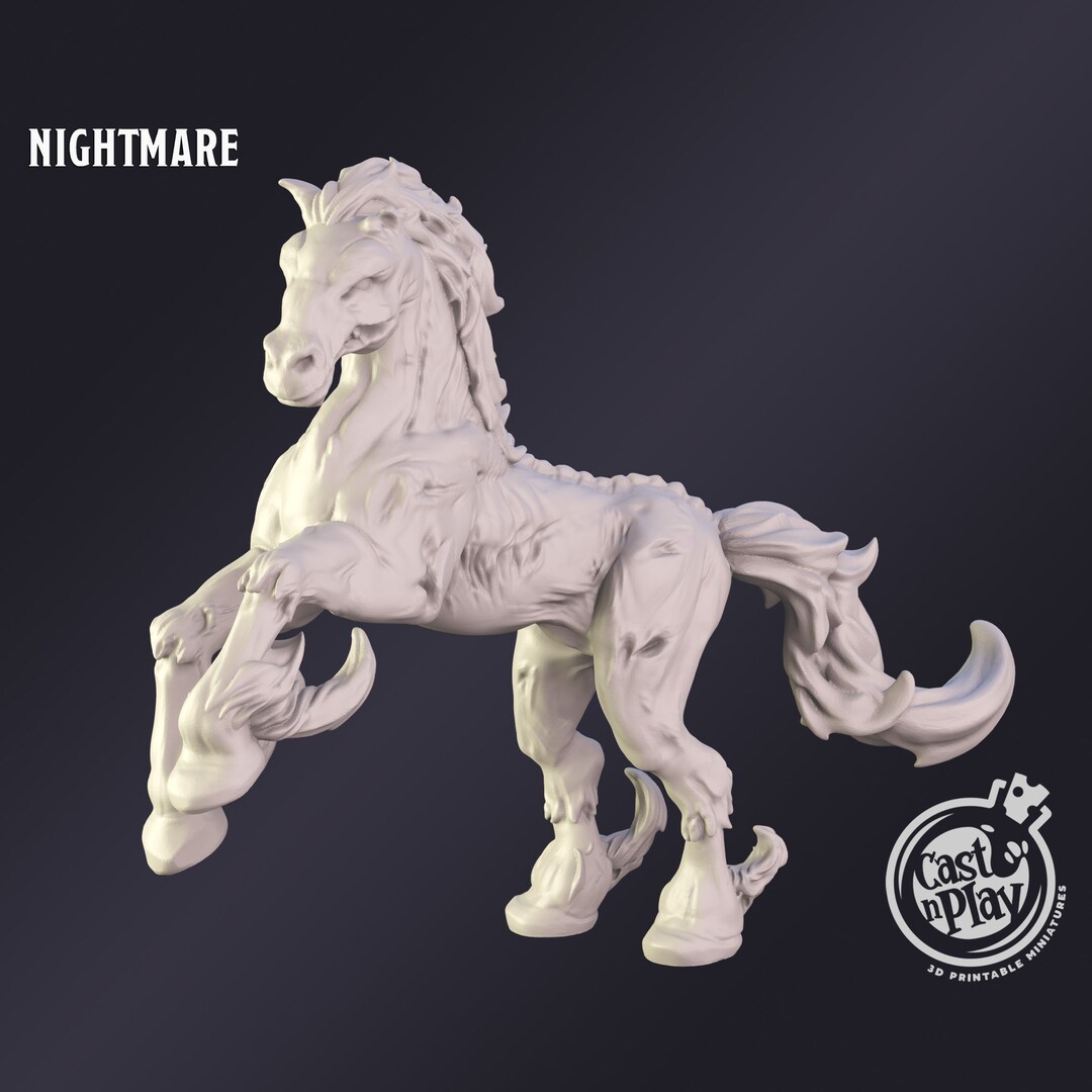 Dnd Miniature Night Mare Miniature for Dungeons and Dragons Tabletop ...