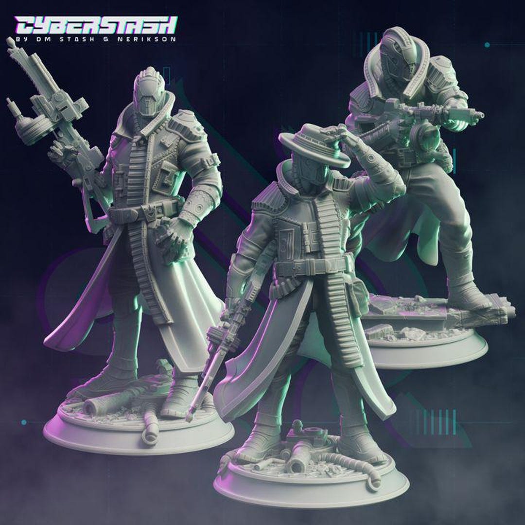Dnd Cyberpunk Miniature Mafia Enforcer Drone Miniature for Dungeons and ...