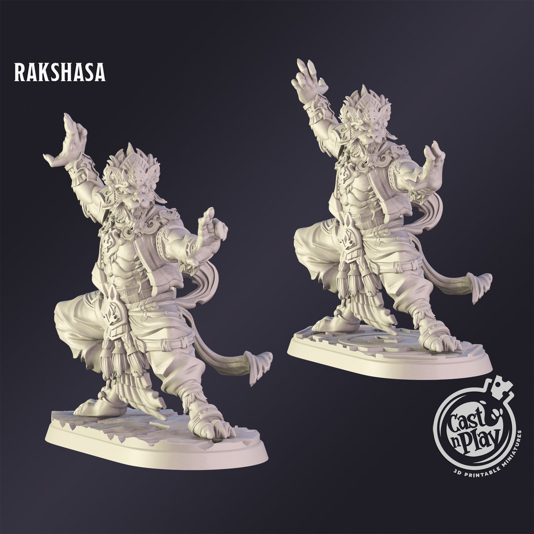 Rakshasa Premium Tabletop Game Miniature From Cast N Play Dungeons And Dragons Pathfinder Etsy