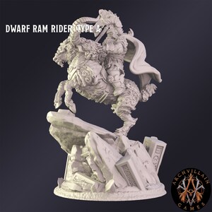 Dwarf Ram Rider Premium Tabletop Game Miniature From Archvillain Games ...