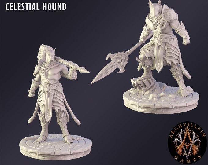 Celestial Hound V2 Mythic Warrior 28mm Miniatures for Dungeons and ...