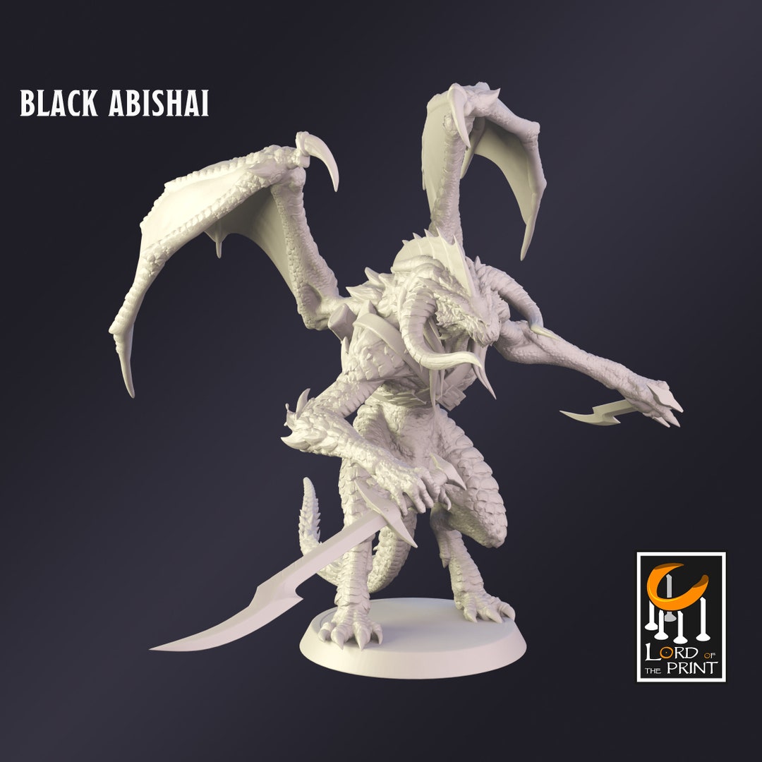 Dnd Miniature Black Abishai Miniature for Dungeons and Dragons Tabletop ...