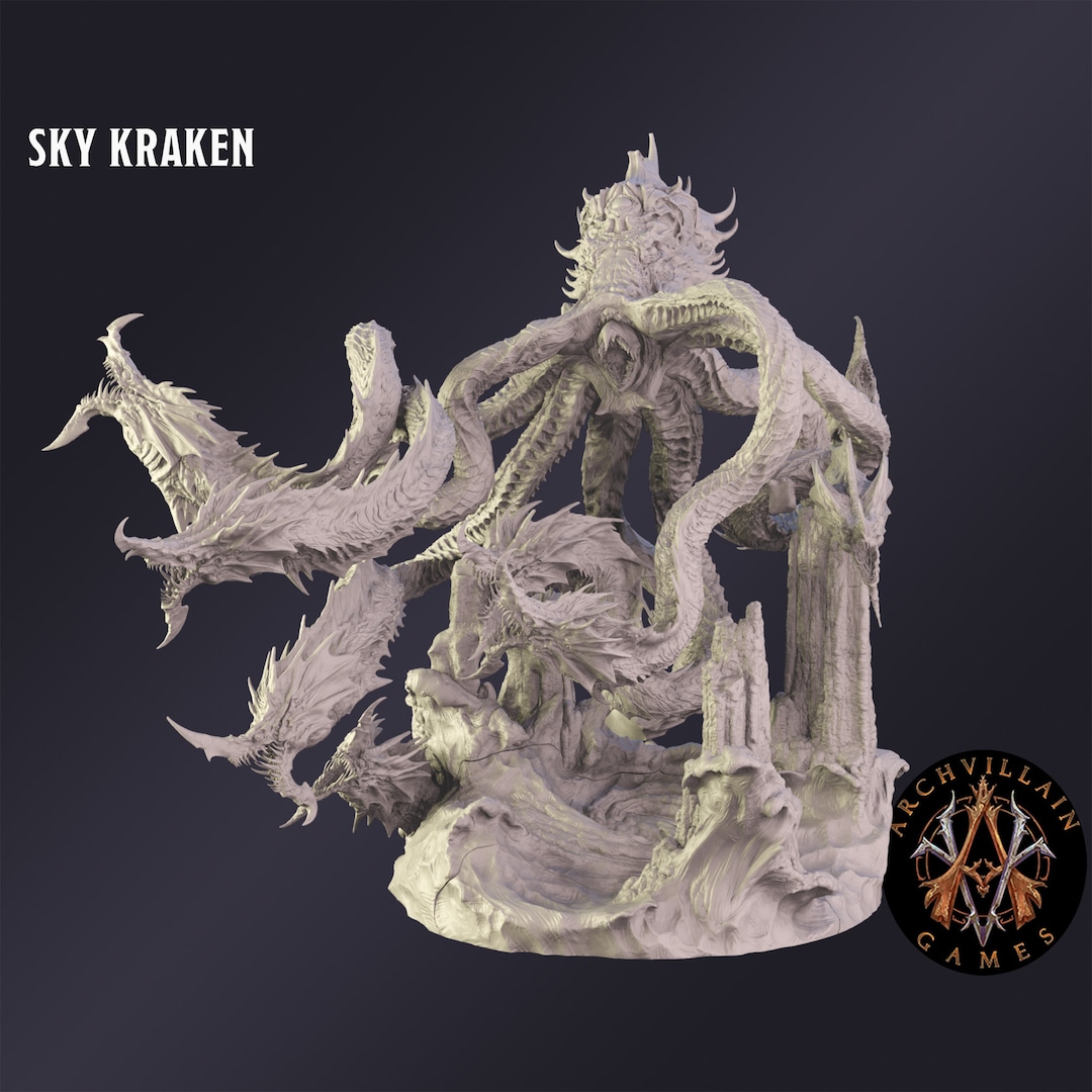 Dnd Miniature Sky Kraken Miniature for Dungeons and Dragons Tabletop ...