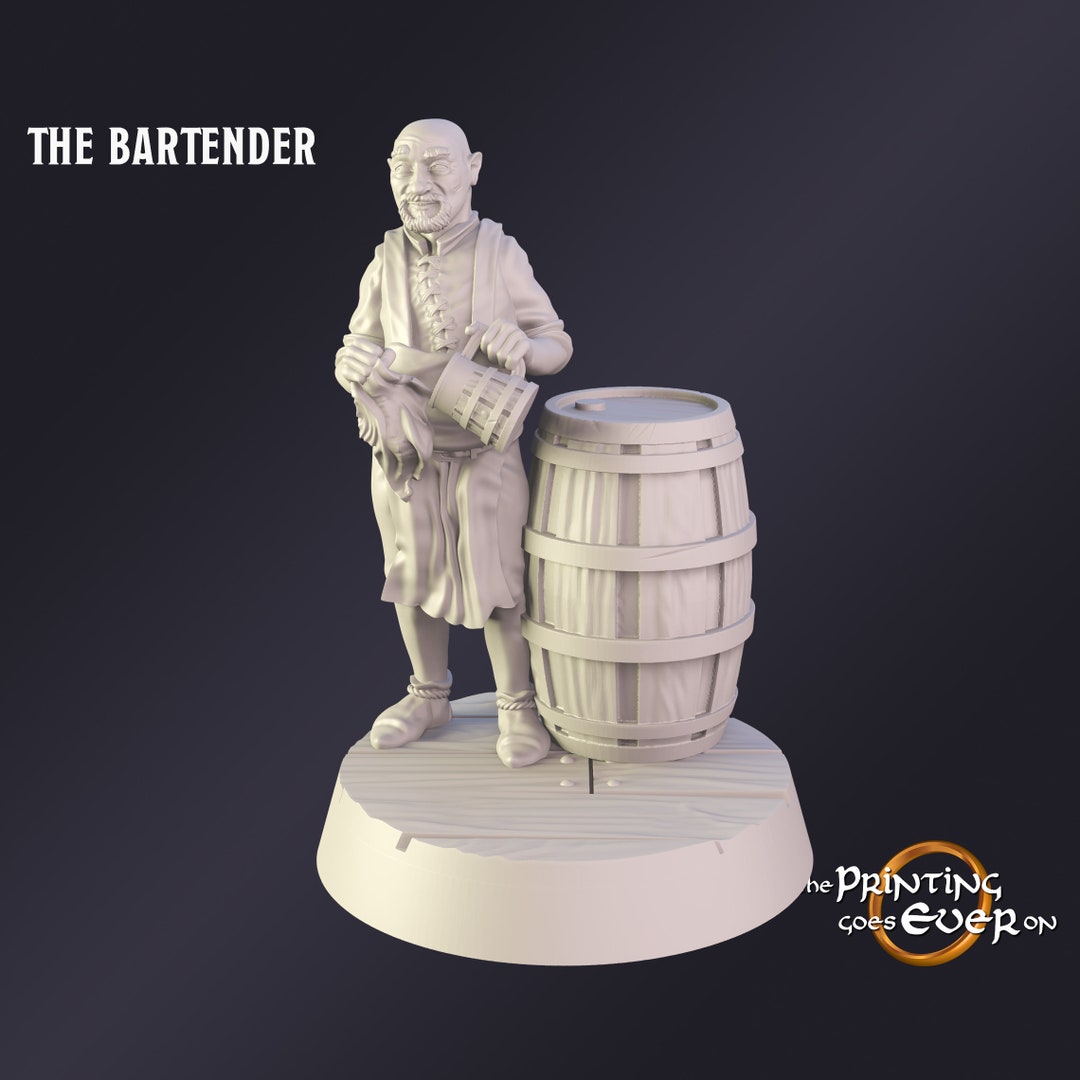 Dnd Miniature the Bartender Premium Tabletop Game Miniature From the ...