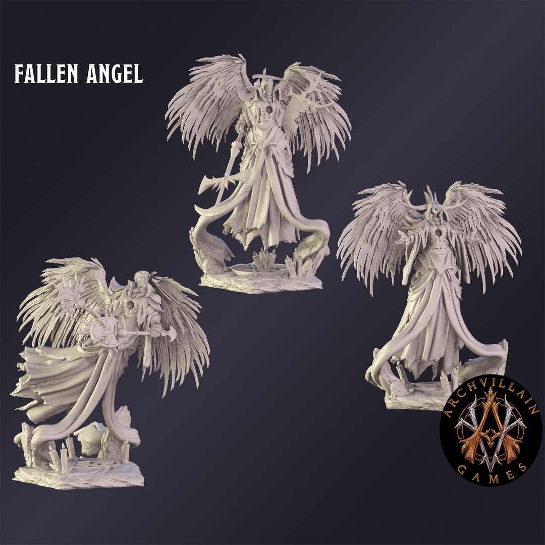 Dnd Miniature Fallen Angel Miniature for Dungeons and Dragons Tabletop ...