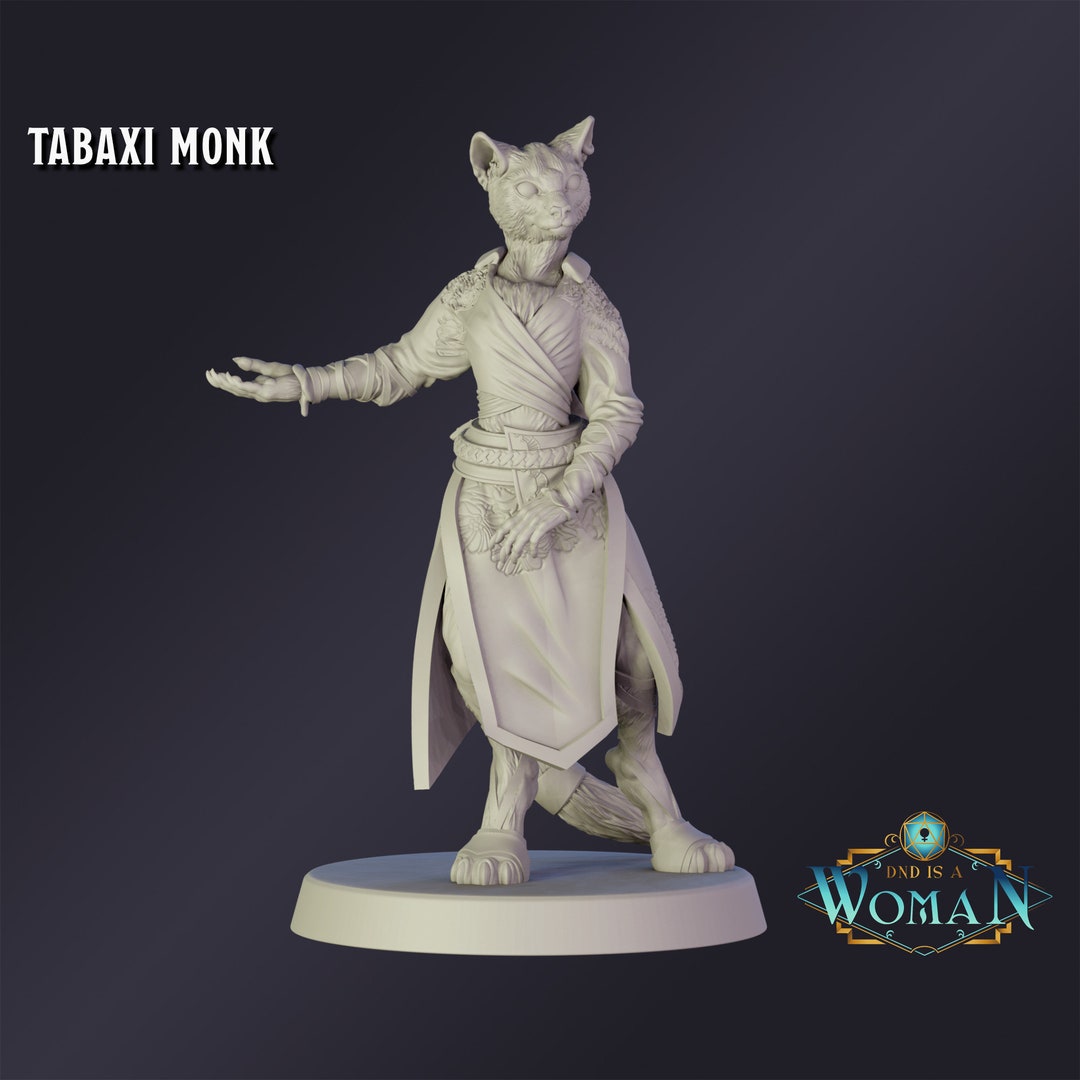 Dnd Miniature Tabaxi Monk Miniature for Dungeons and Dragons Tabletop ...