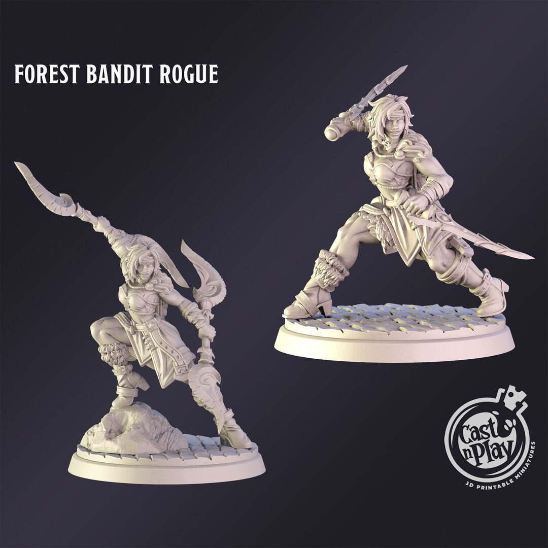 Dnd Miniature Forest Bandit Rogue Miniature for Dungeons and Dragons ...