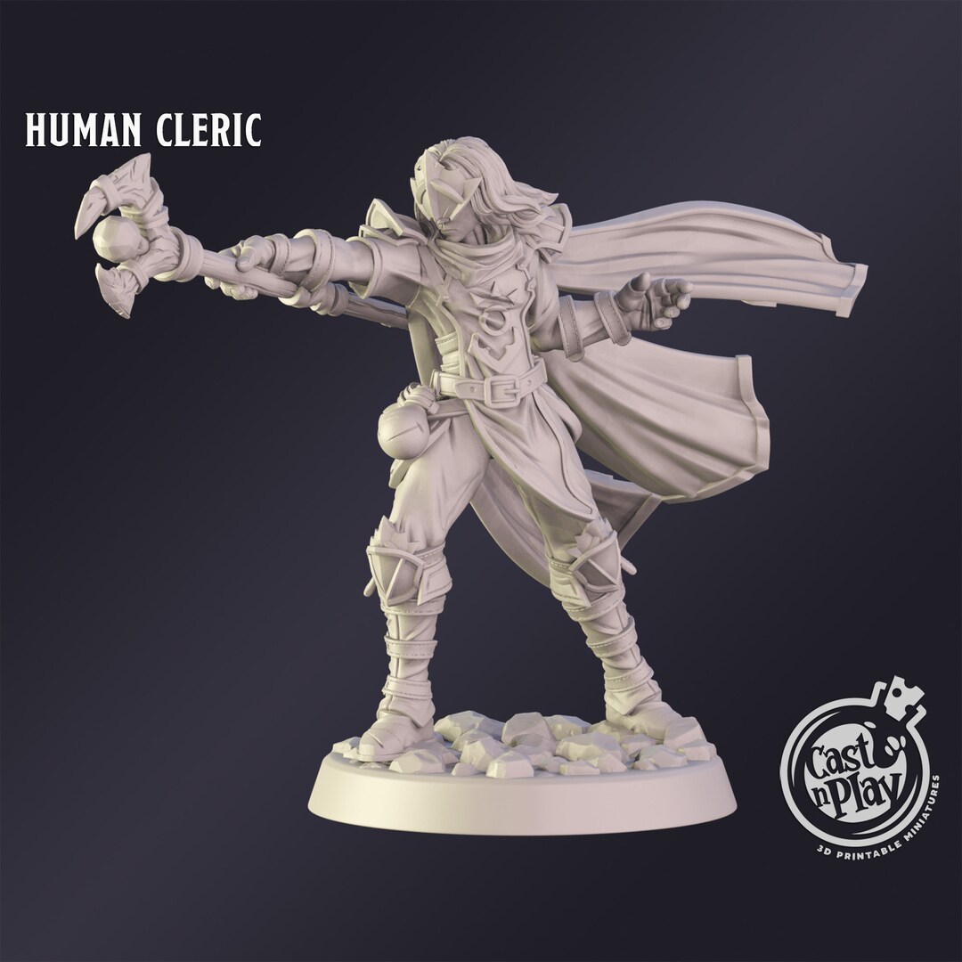 Dnd Miniature Human Cleric Miniature for Dungeons and Dragons Tabletop ...