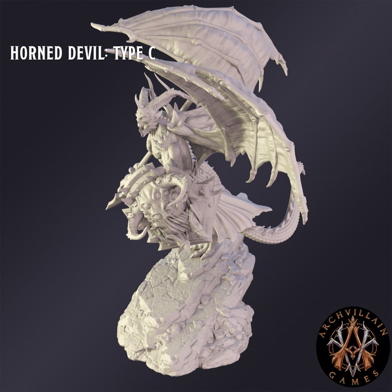 Dnd Miniature Horned Devil Miniature for Dungeons and Dragons Tabletop ...