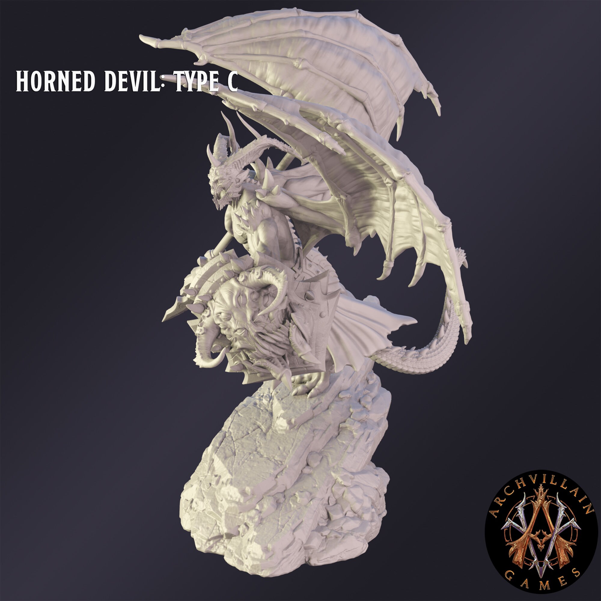 Dnd Miniature Horned Devil Miniature for Dungeons and Dragons Tabletop ...