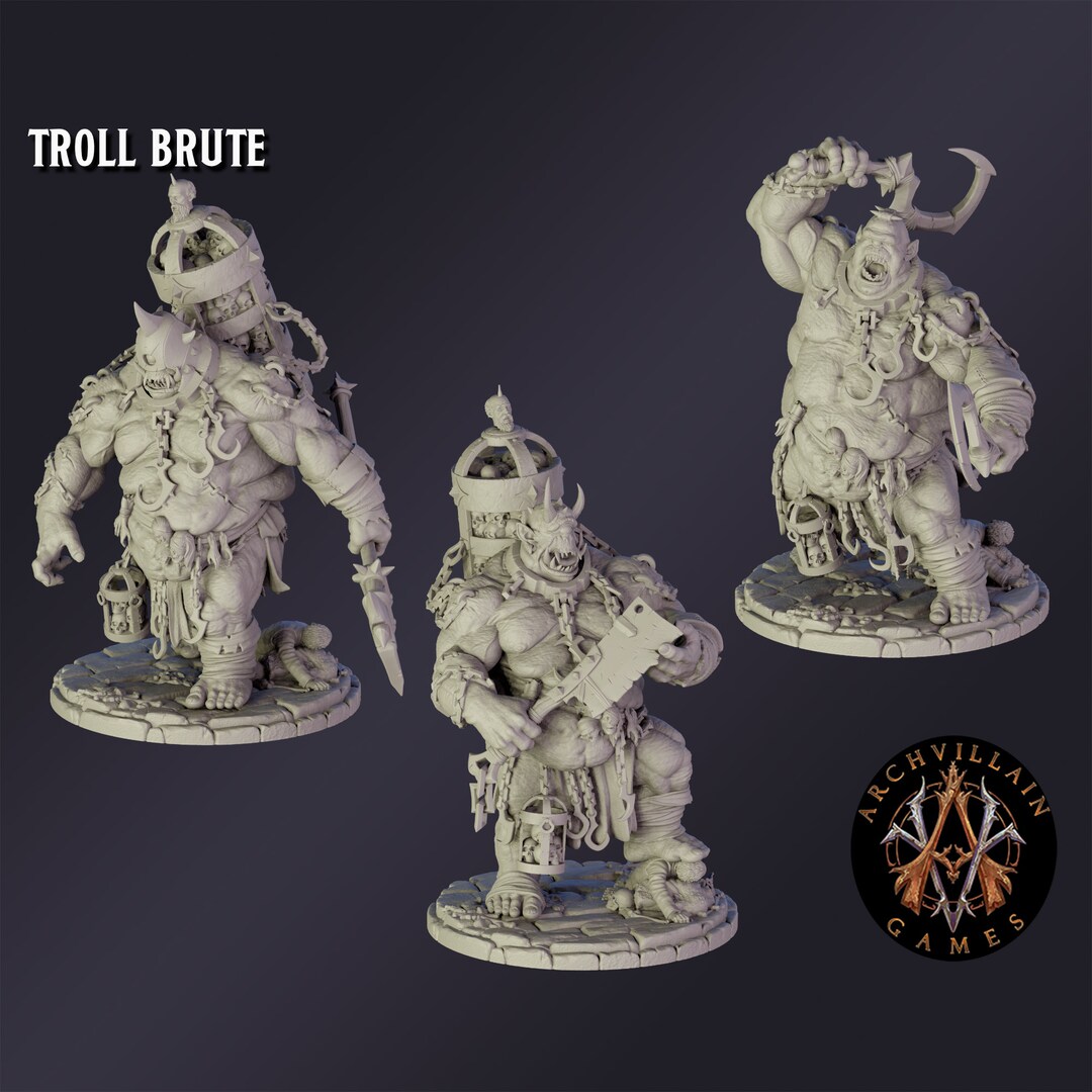 Dnd Miniature Troll Brute Miniature for Dungeons and Dragons Tabletop ...
