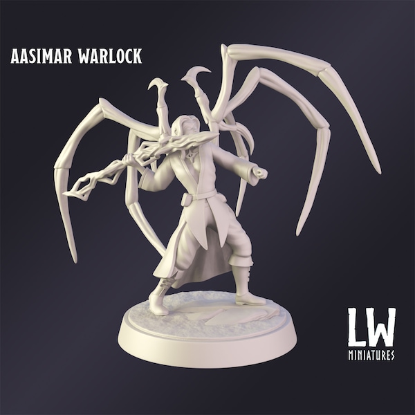 Fallen Aasimar Warlock Miniature - Etsy