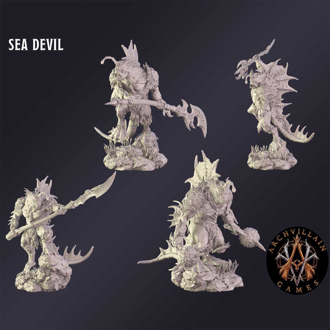 Dnd Miniature Sea Devil Miniature for Dungeons and Dragons Tabletop RPG ...