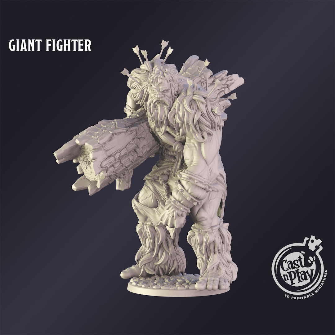 Dnd Miniature Giant Fighter Miniature for Dungeons and Dragons Tabletop ...