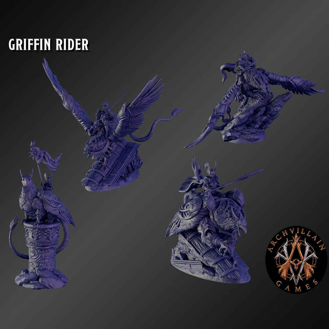 Dnd Miniature Griffin Rider Miniature for Dungeons and Dragons Tabletop ...