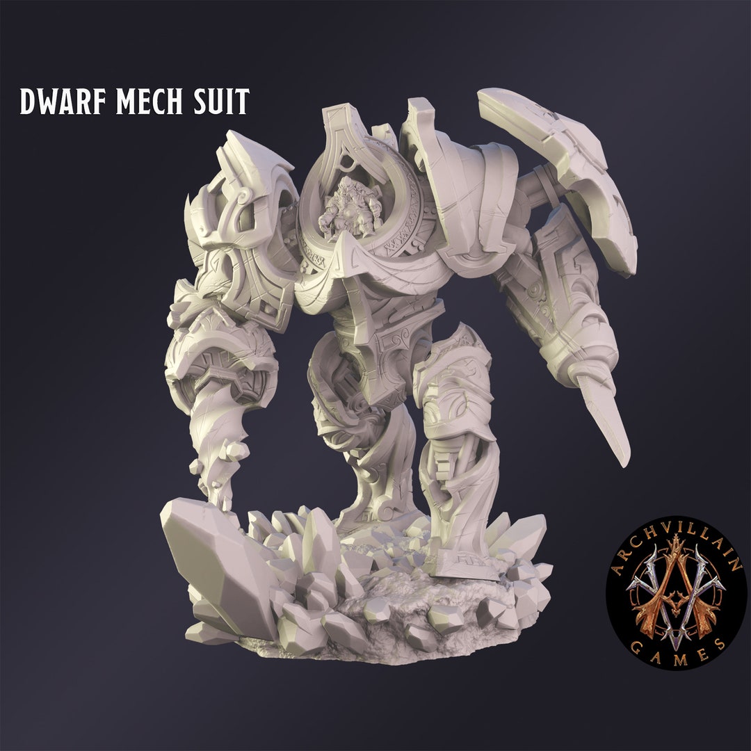 Dnd Miniature Dwarf Mech Suit Miniature for Dungeons and Dragons ...