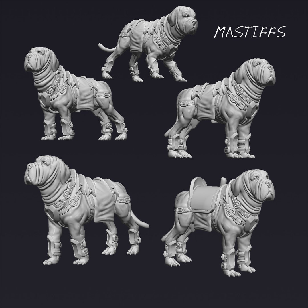 Dnd Miniature Mastiff Miniature for Dungeons and Dragons Tabletop RPG ...