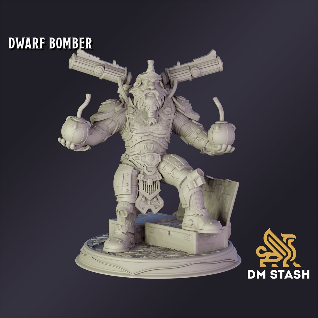 Dwarf Bomber Premium Tabletop Game Miniature From DM Stash, Dungeons ...