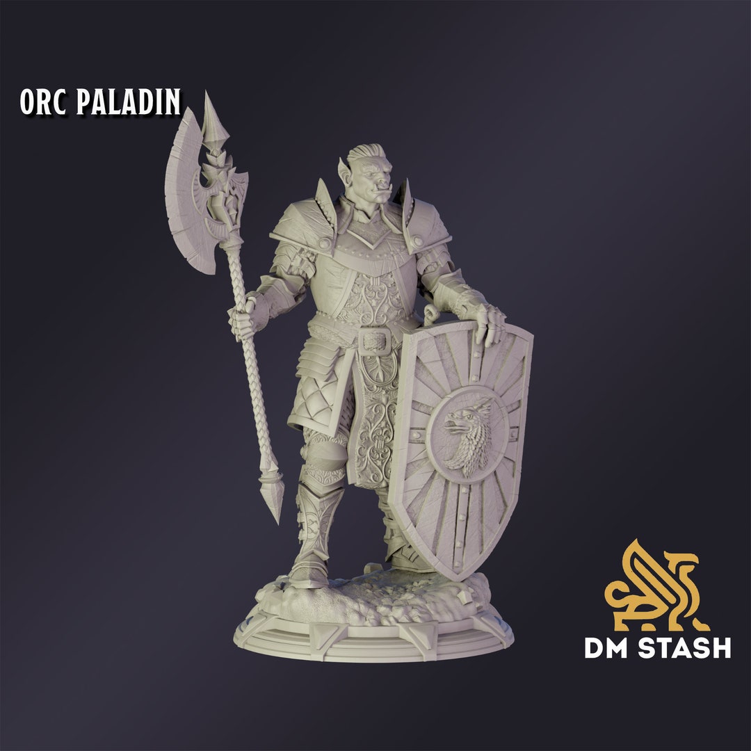 Dnd Miniature Orc Paladin Miniature for Dungeons and Dragons Tabletop ...
